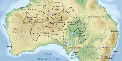 Australske ørken kort - Ørkenen kort over Australien (Australien og New ...